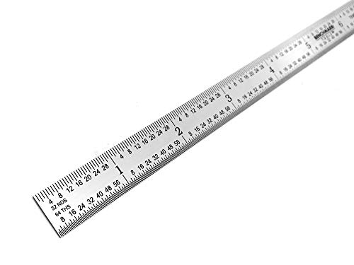 Benchmark Tools 466651 Flexible 12 Inch 5R Machinist Rule with 1/10, 1/100, 1/32 and 1/64 Markings Stainless Steel Non-Glare Satin Chrome Finish Conforms to EEC-1 Accuracy Standards (1)