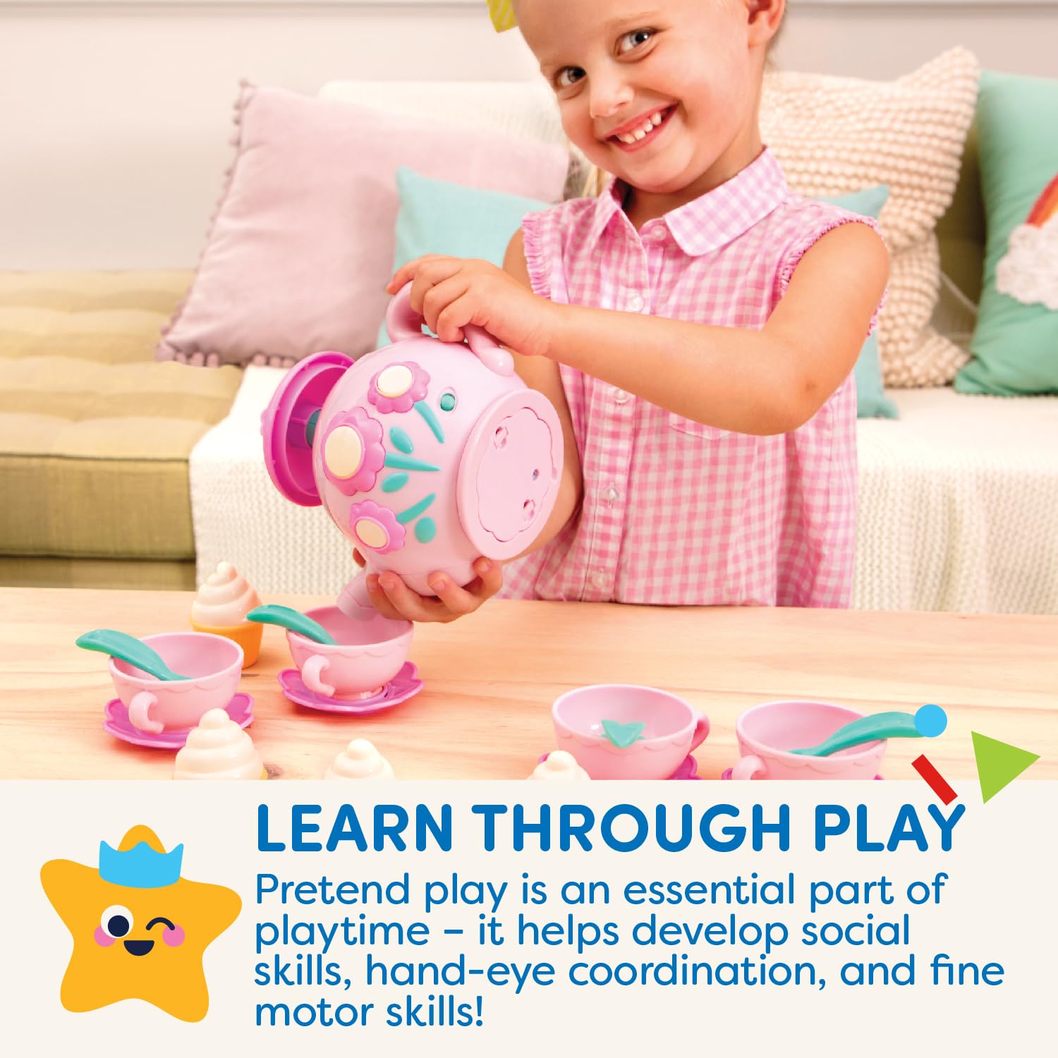 Battat- Play Circle- Singing Teapot β Toy Food β Pretend Play- Kitchen Set β 3 years + (17 Pcs)