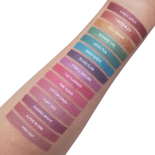 Aromi Dusty Rose Metallic Liquid Lipstick, Rosy Pink Nude Lip Color, Shimmery Finish, Waterproof, Long Lasting, Vegan, Cruelty-Free, Handmade (Pixie Dust)