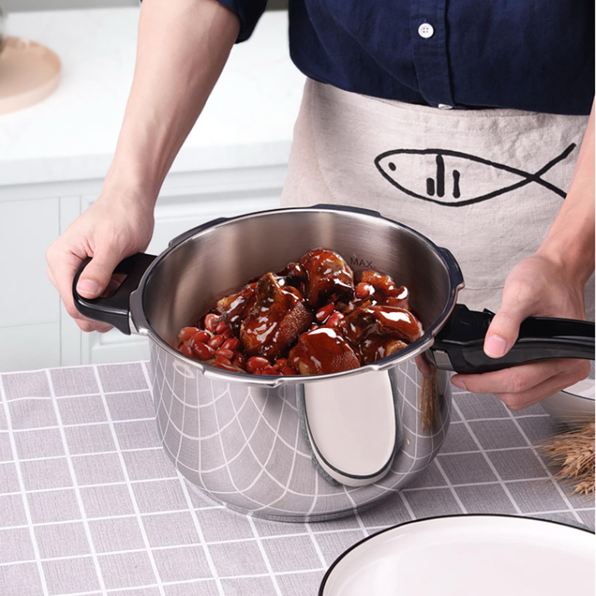 Bene Casa 61423 Aluminum Pressure Cooker 9.45 Quart 9 Liter