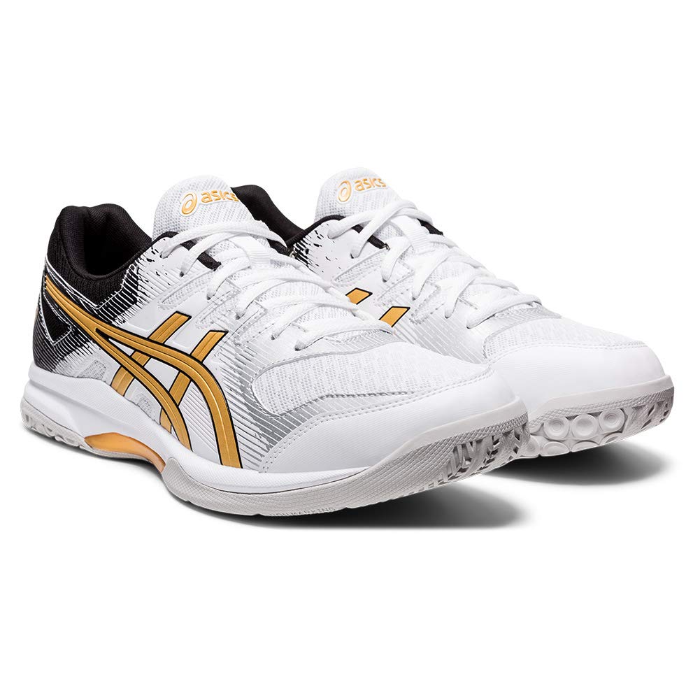 ASICS Men's Gel-Rocket 9 Volleyball Shoes, 14, White/Pure Gold