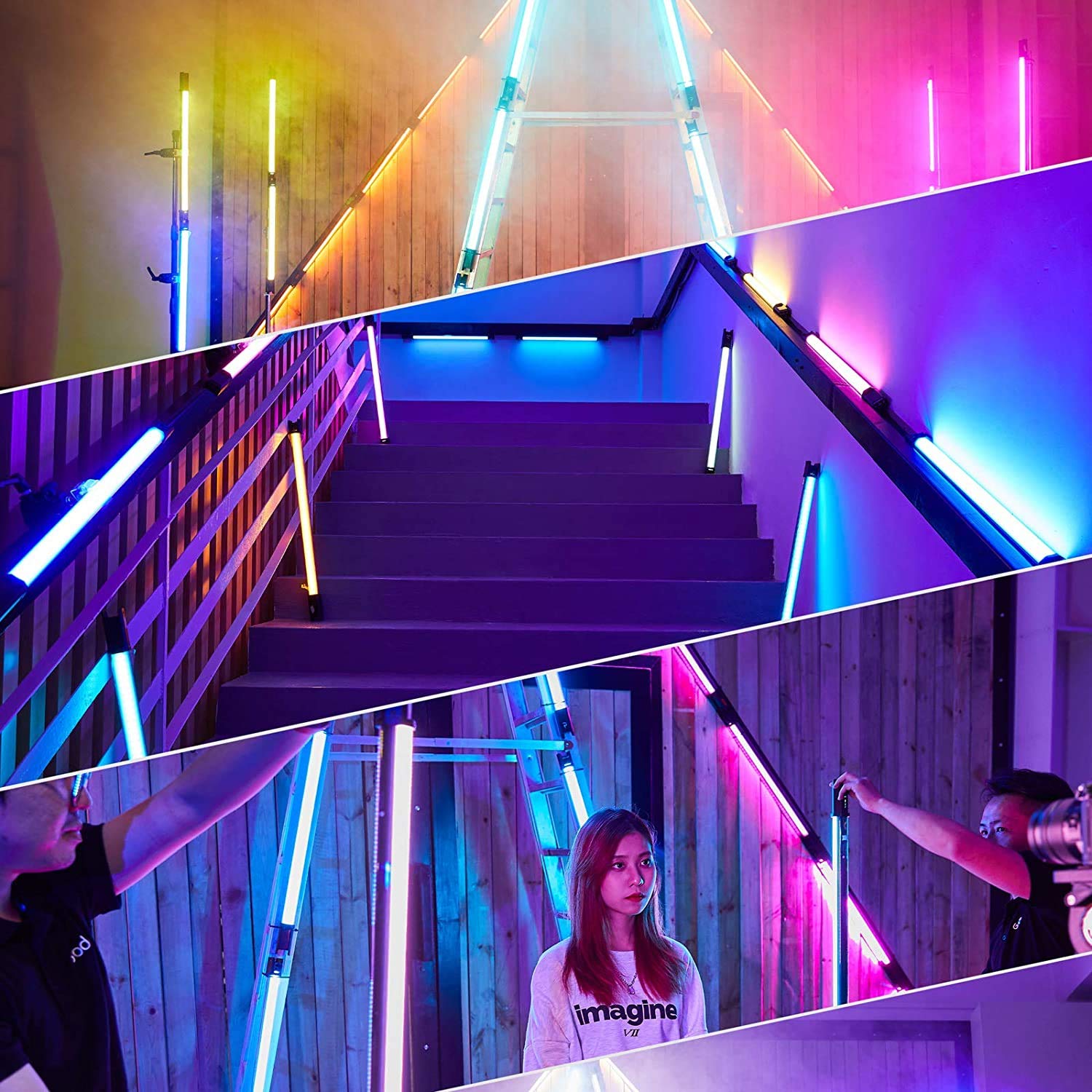 GODOX TL60 RGB Tube Light,CRI 96 TLCI 98,Color Temper 2700K~6500K,100% Brightness (LUX),39 FX Effects,2.4G Wireless,Support APP Control/DMX Control (2PCS)