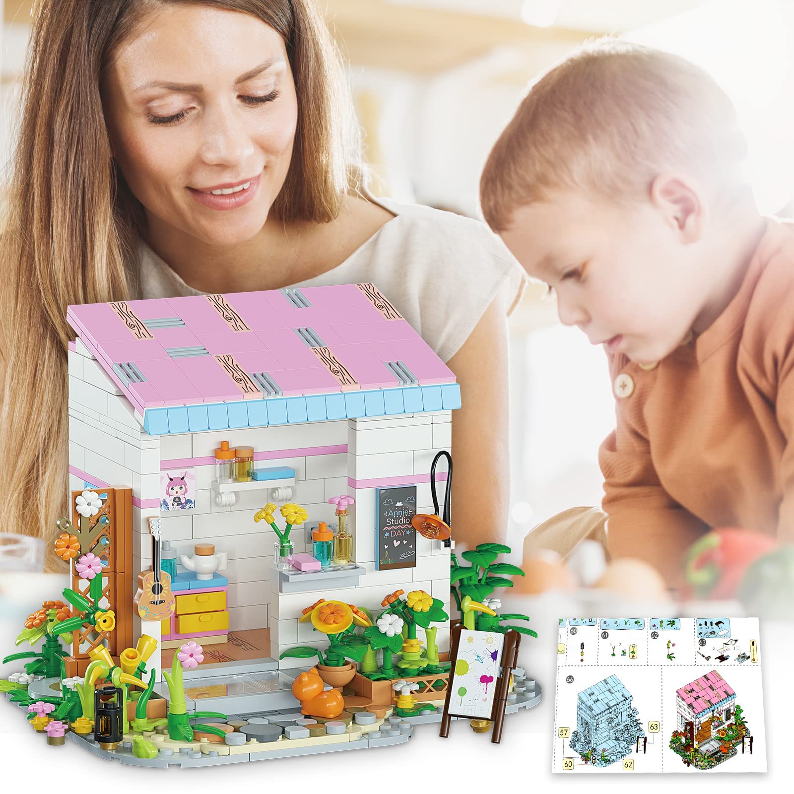 SUNHABI Friends House Building Toys, Micro Mini Building Blocks Sets Annie’s Studio Building Bricks Kit Friends Sets for Girls 6-12 8-12, 585pcs 6.29(l) 4.1 (w) 4.5(h) inch……