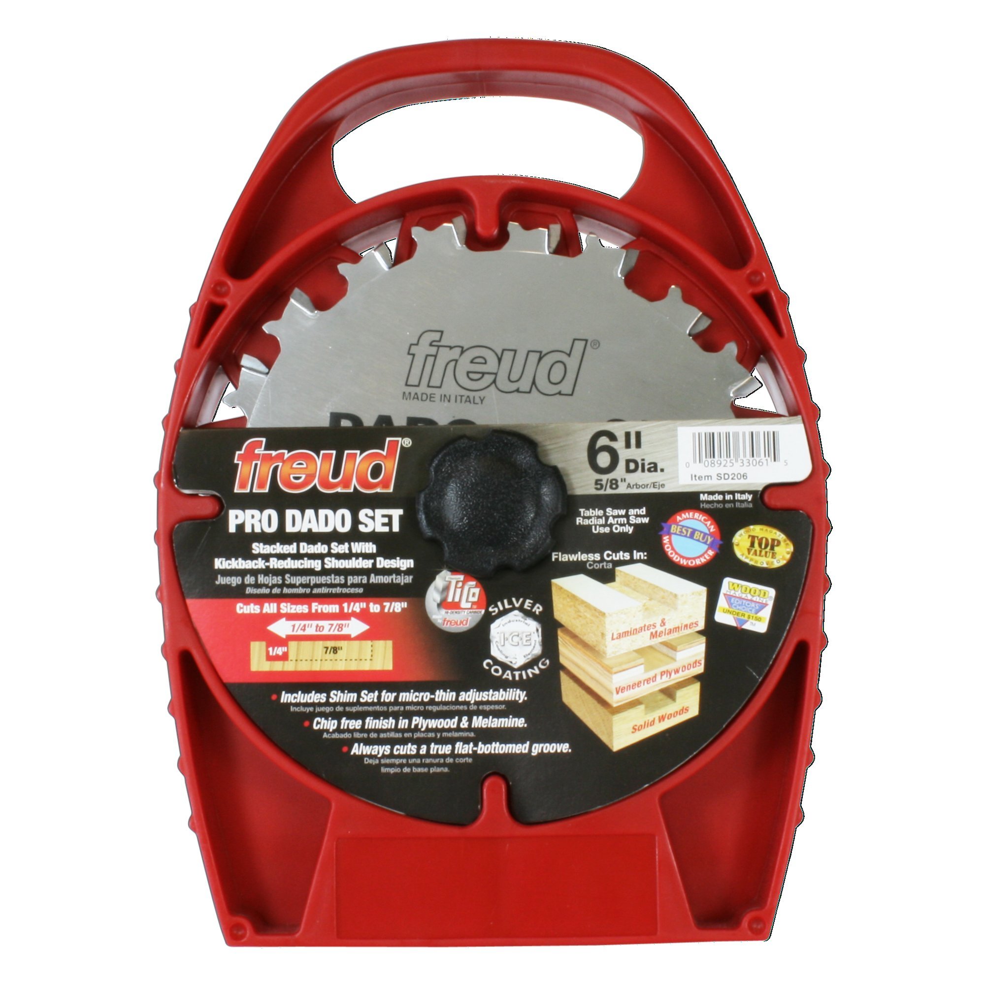 Freud SD206: 6" Pro Dado Set and Bosch TS1007 Dado Insert, Red