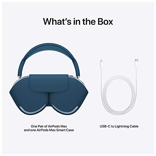 Apple AirPods Max Wireless Over-Ear Headphones, Active Noise Cancelling, Transparency Mode, Personalized Spatial Audio, Dolby Atmos, Bluetooth Headphones for iPhone β Sky Blue