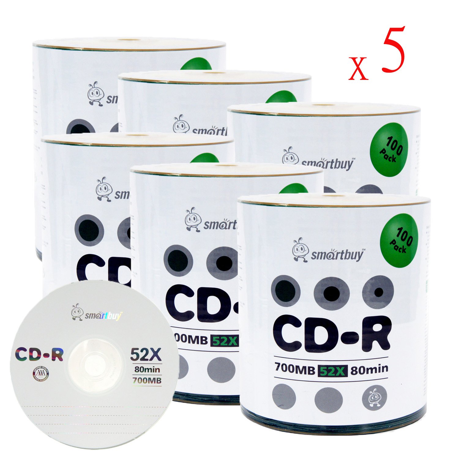 Smart Buy Logo CD-R 3000-Pack 700mb 52x Blank Data Recordable Discs, 3000 Disc, 3000pk