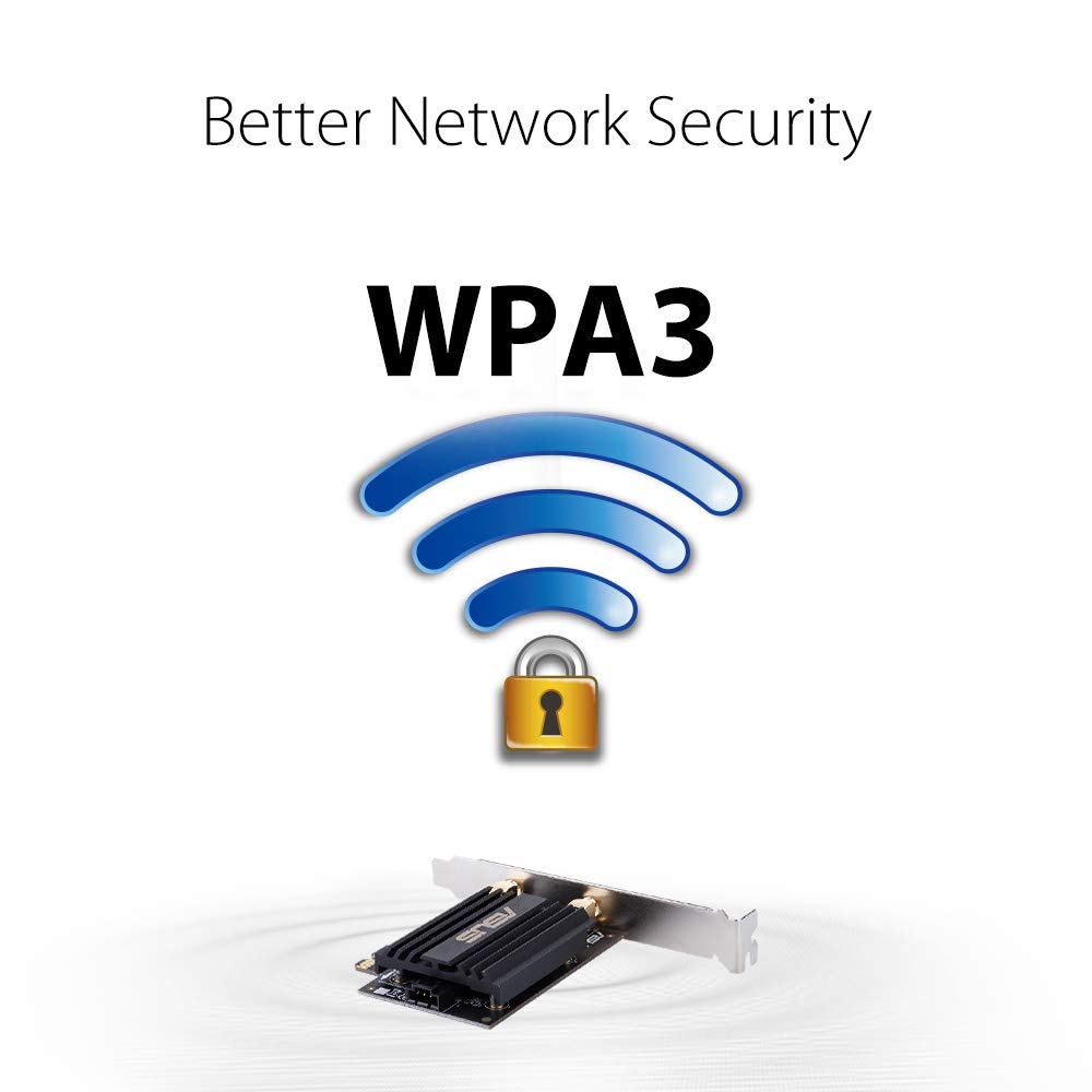 Asus AX3000 (Pce-AX58BT) Next-Gen WiFi 6 Dual Band PCIe Wireless Adapter with Bluetooth 5.0 - Ofdma, 2x2 MU-Mimo and Wpa3 Security,Black