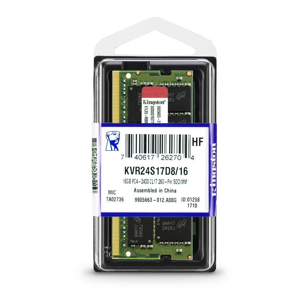 Kingston Technology (KVR24S17D8/16) ValueRAM 16GB 2400Mhz DDR4 Non-ECC CL17 SODIMM 2Rx8