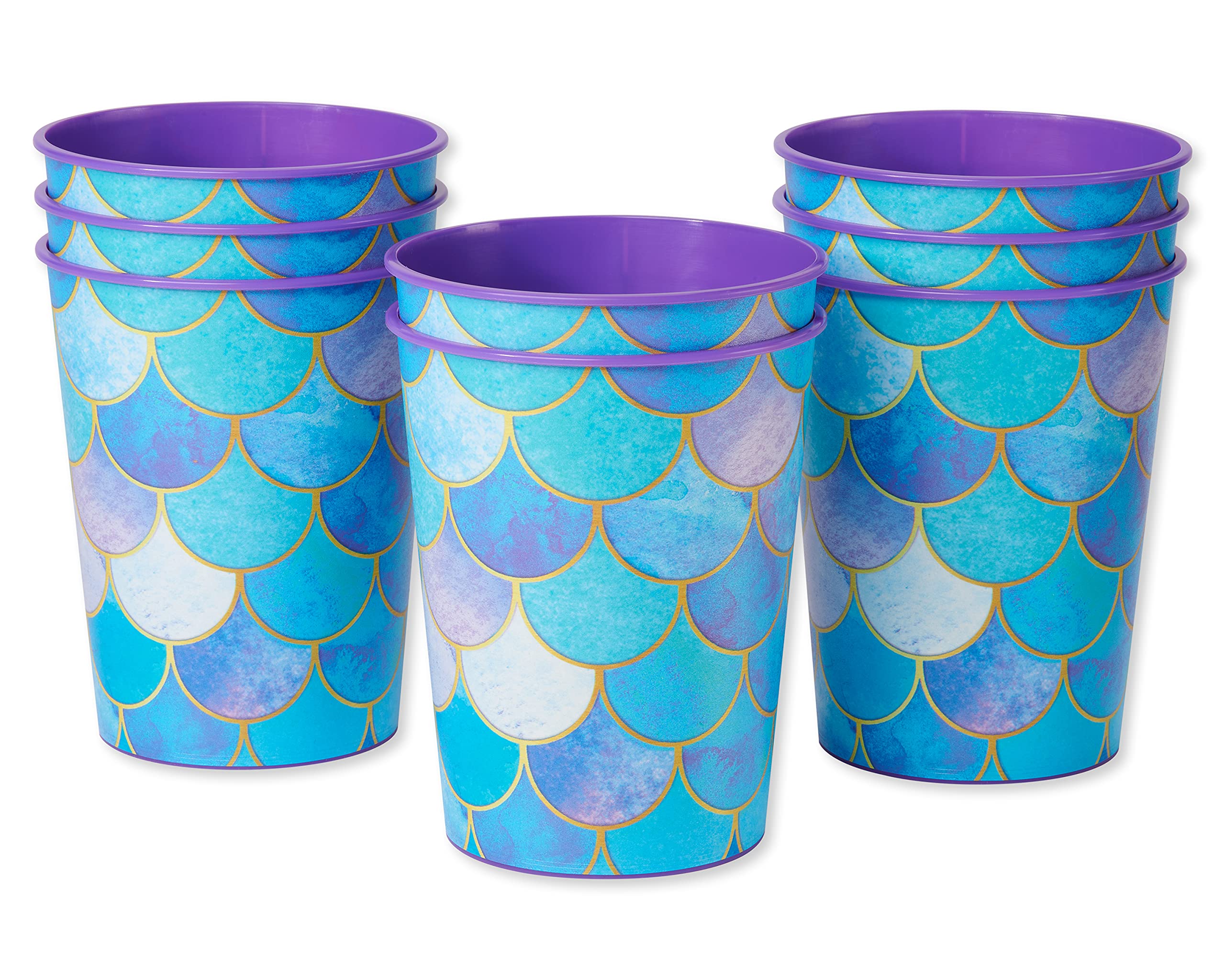 American Greetings Mermaid Party Supplies, Reusable Party Cups (16 oz, 8-Count)