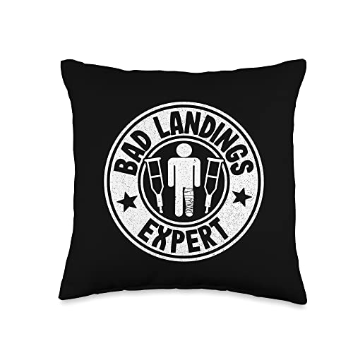 Broken Leg Recovery Get Well Soon Gifts Men Women Bad Landings Expert Kids Get Well Injury Broken Leg Surgery Throw Pillow, 16x16, Multicolor