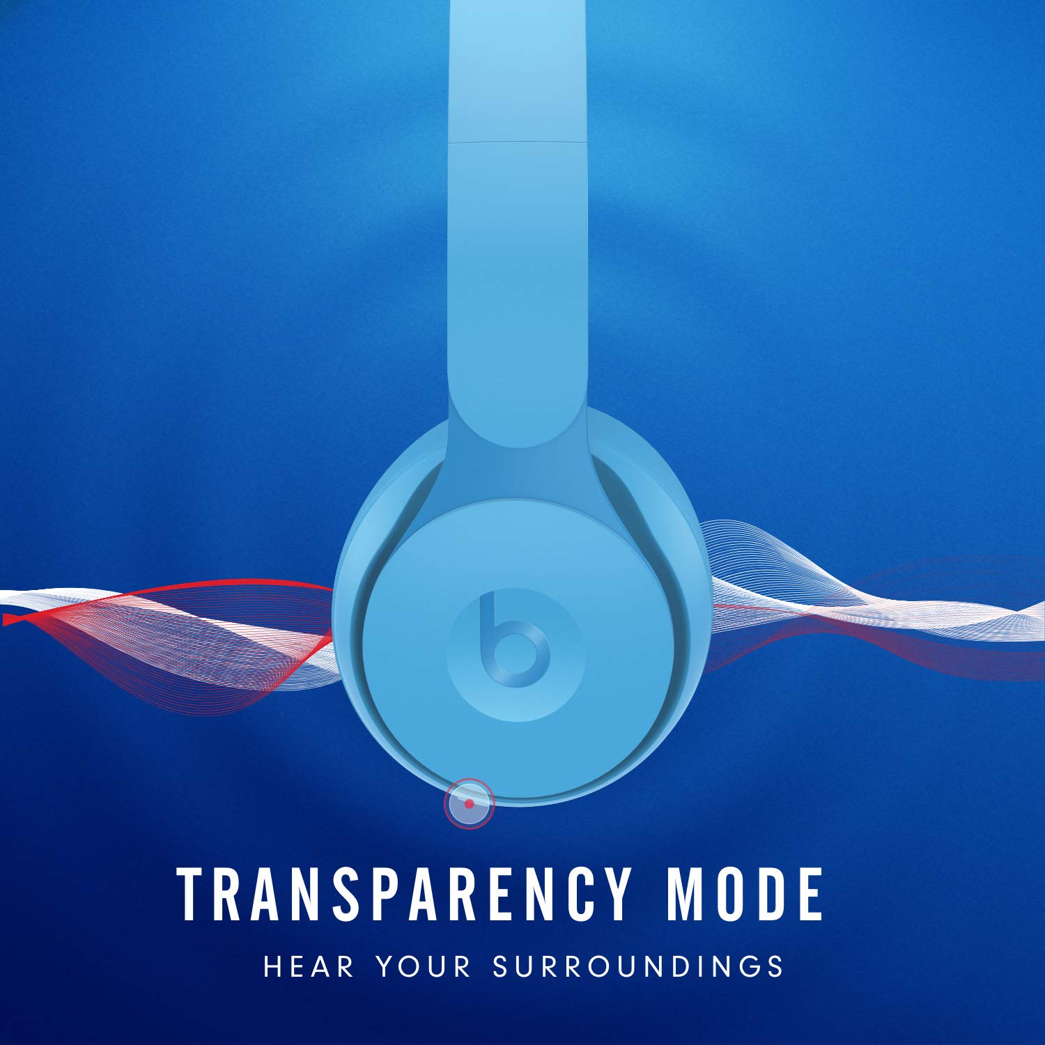 Apple Beats Solo Pro Wireless Noise Cancelling On-Ear Headphones H1 Headphone Chip, Class 1 Bluetooth, Active Noise Cancelling, Transparency, 22 Hours of Listening Time - Light Blue