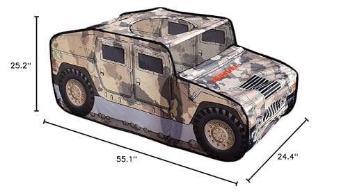 Sunny Days Entertainment Humvee Pop Up Tent - Children's Camo Pop Up Playhouse | Camouflaged Military Toy for Kids
