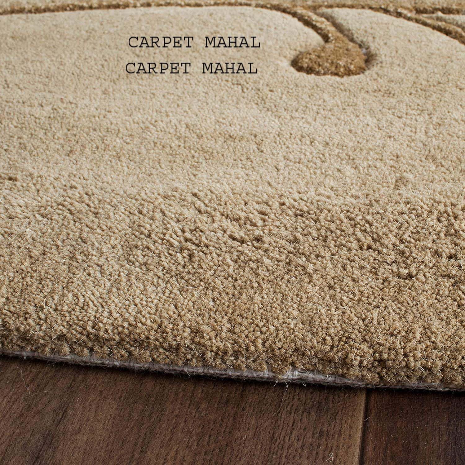 CARPET MAHAL RUGS Carpet Mahal_Export Quality Handmade Woollen Round Carpet for Living Room Bedroom Hall and Modern Area Rug for Home (Design K, 9x9 Feet)