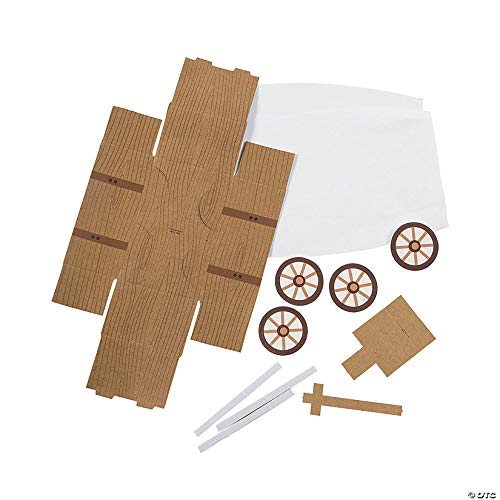 Fun Express 3D Western Covered Wagon Craft Kit - Makes 12 - VBS Vacation Bible School Supplies/Decor - Craft Kits and Activities for Kids