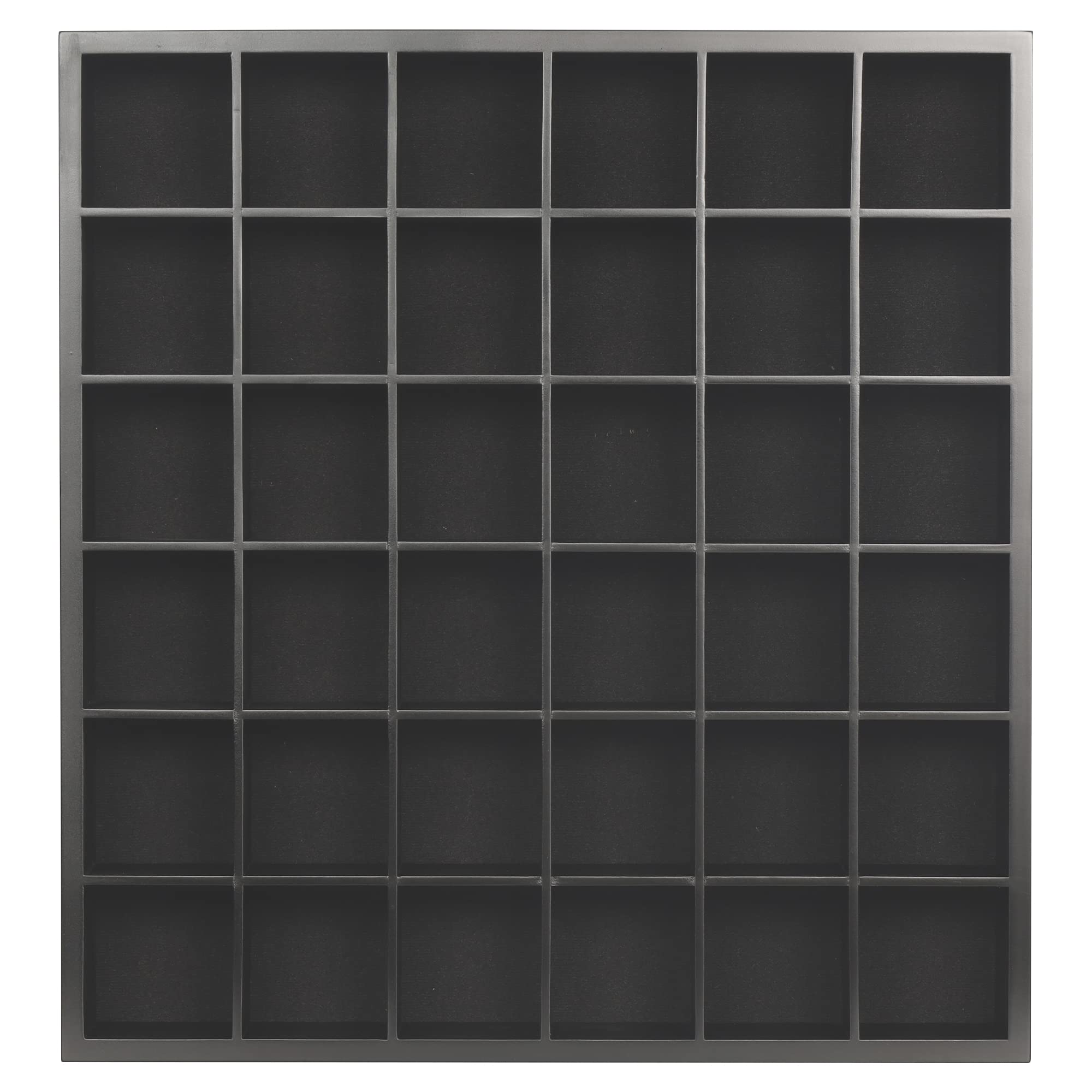 Black Shot Glass Display Case 36 Slots Minifigures Thimble Collection Display Rack 17.25" H X x 15.75" W - No Door (for All Short Shot Glasses)