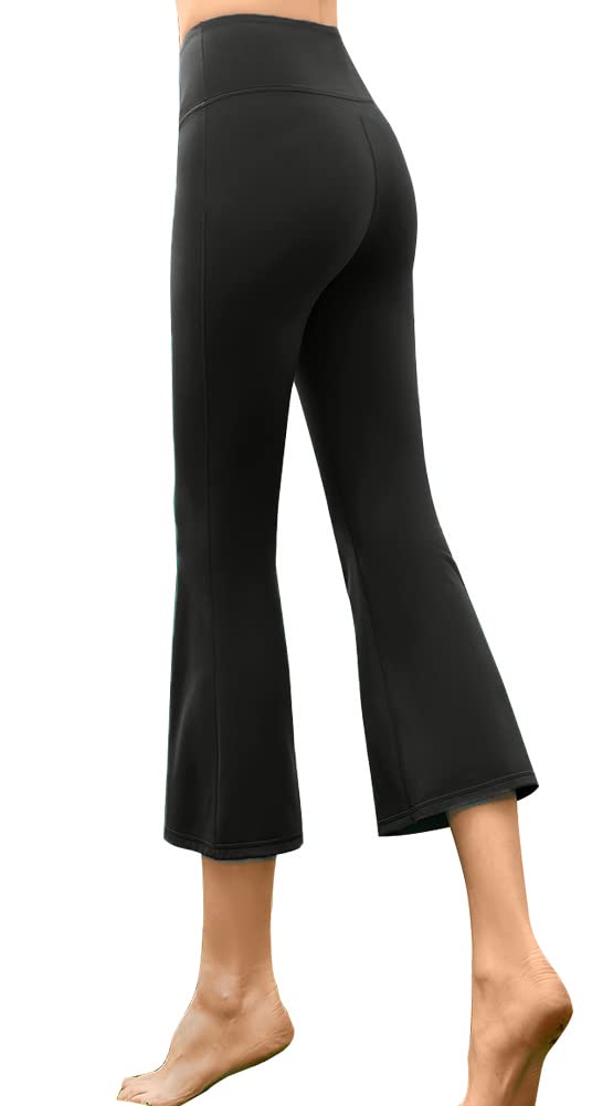 Aoliks Bootcut Yoga Pants with Pockets for Women - Flare Leggings with Pockets Workout Bell Bottom Jazz Dress Work Pants Black