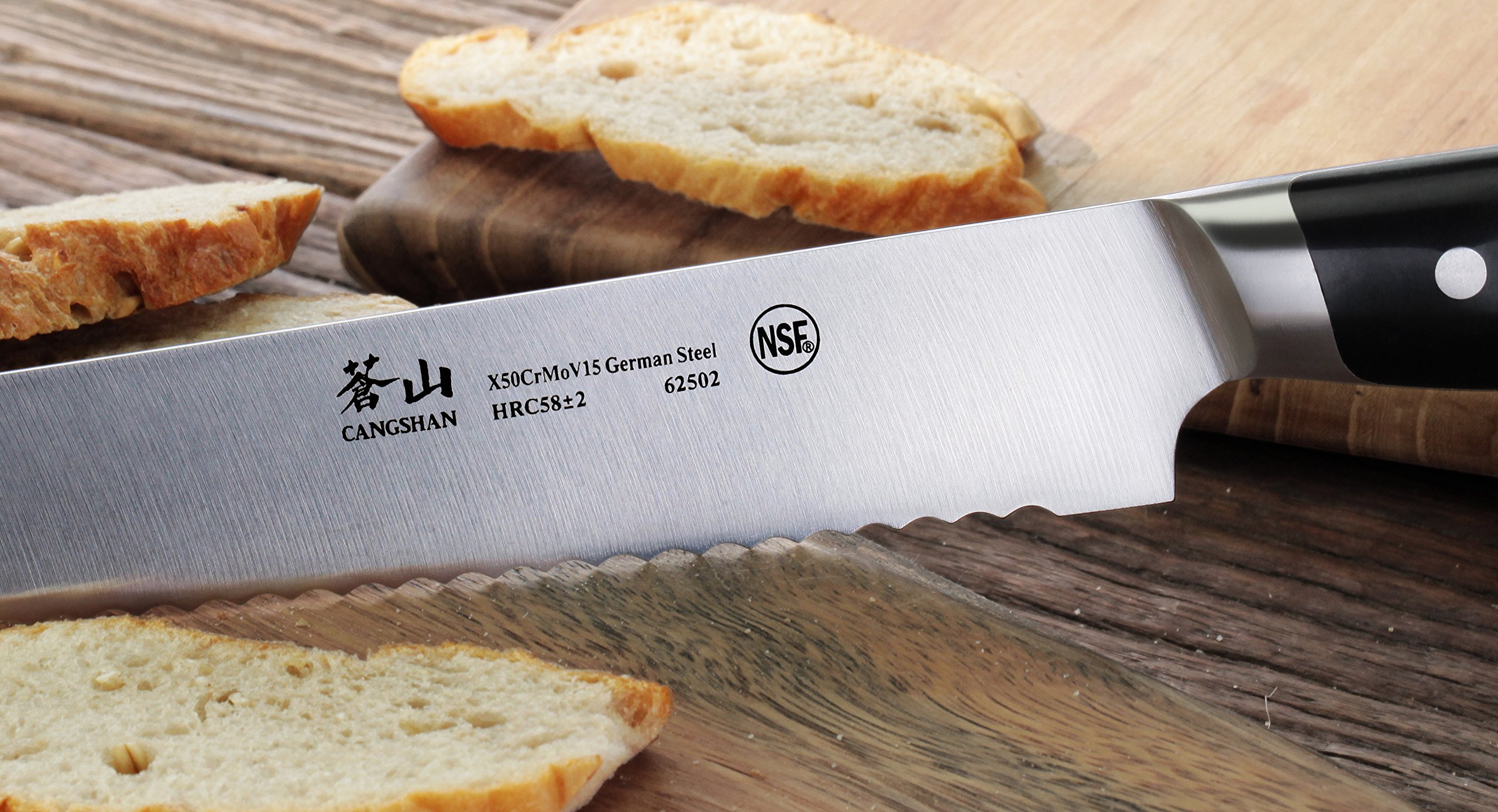 Cangshan Z Series 62502 German Steel Forged Bread Knife, 10.25-Inch