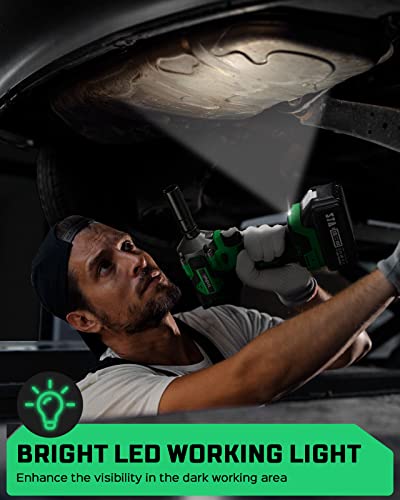 Avhrit Impact Wrench with a Battery, 650Nm/479ft-lbs Impact Wrench 1/2, Cordless Compact Impact Wrench, Brushless Impact Driver Kit for Car Tires Home
