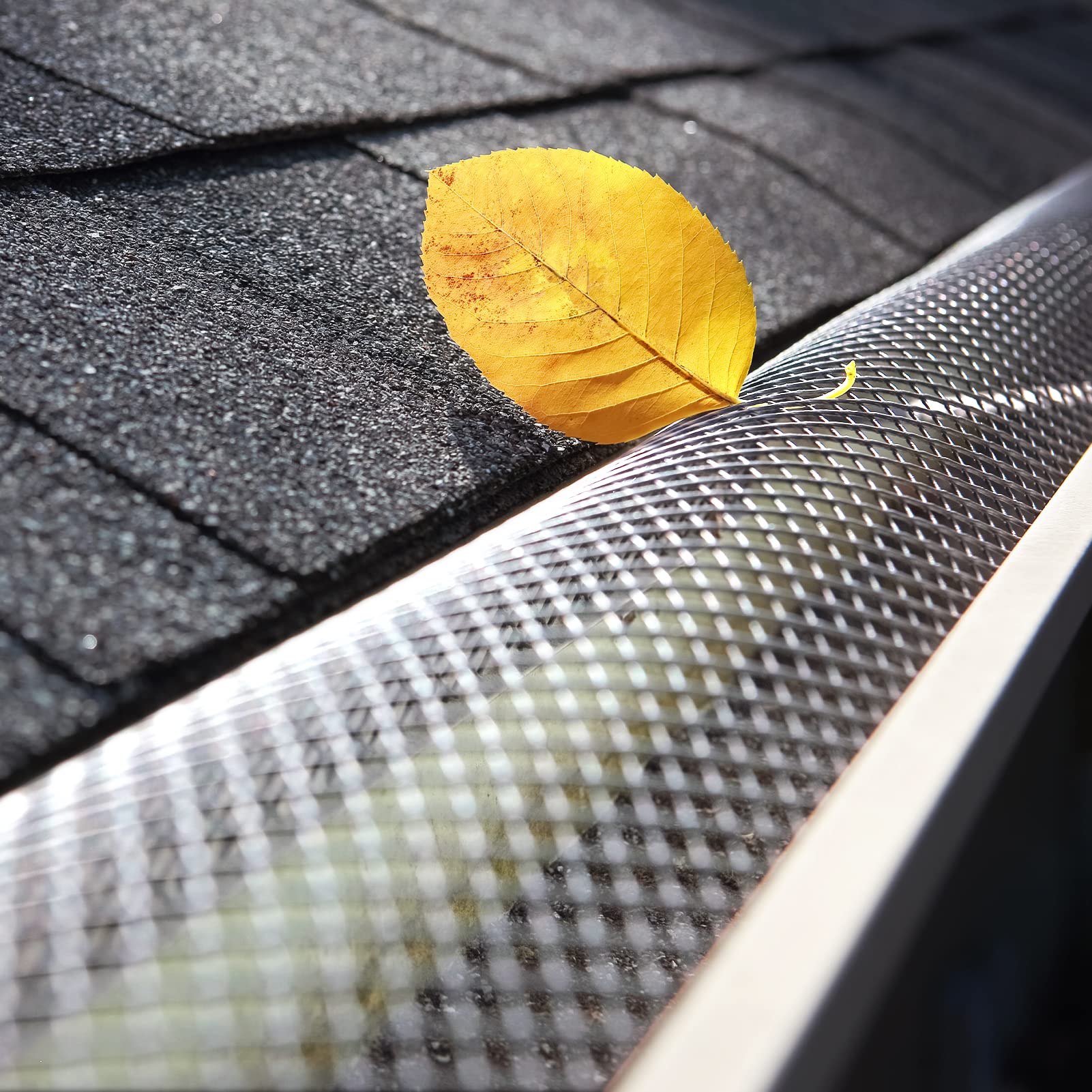 Aoibrloy Gutter Guard, Aluminum Square Hole Gutter Leaf Guard with Gloves, Rain Gutter Guard for Leaves Twigs, Branches, 6 Inch x 50 Ft