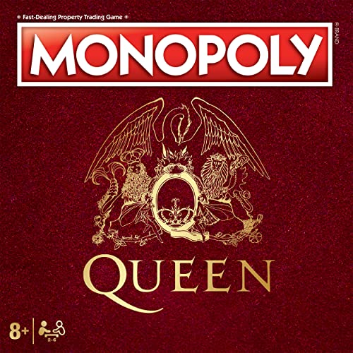 Monopoly Queen | Collectible Monopoly Game Featuring British Rock and Roll Band | Custom Game Board Featuring Familiar Artwork, Arenas, and More