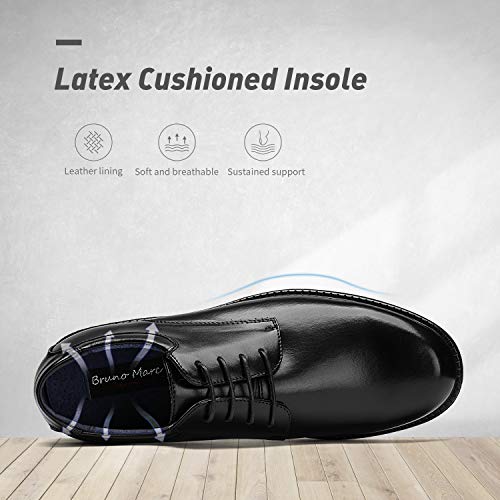 Bruno Marc Men's Downing-02 Black Leather Lined Dress Oxford Shoes Classic Lace Up Formal Size 10 M US