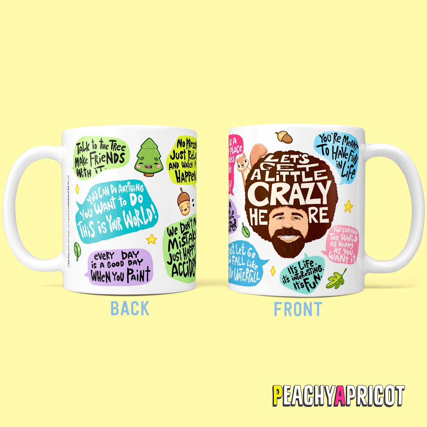 Bob Ross Coffee Mug with Quotes 11oz Bob Ross Gift