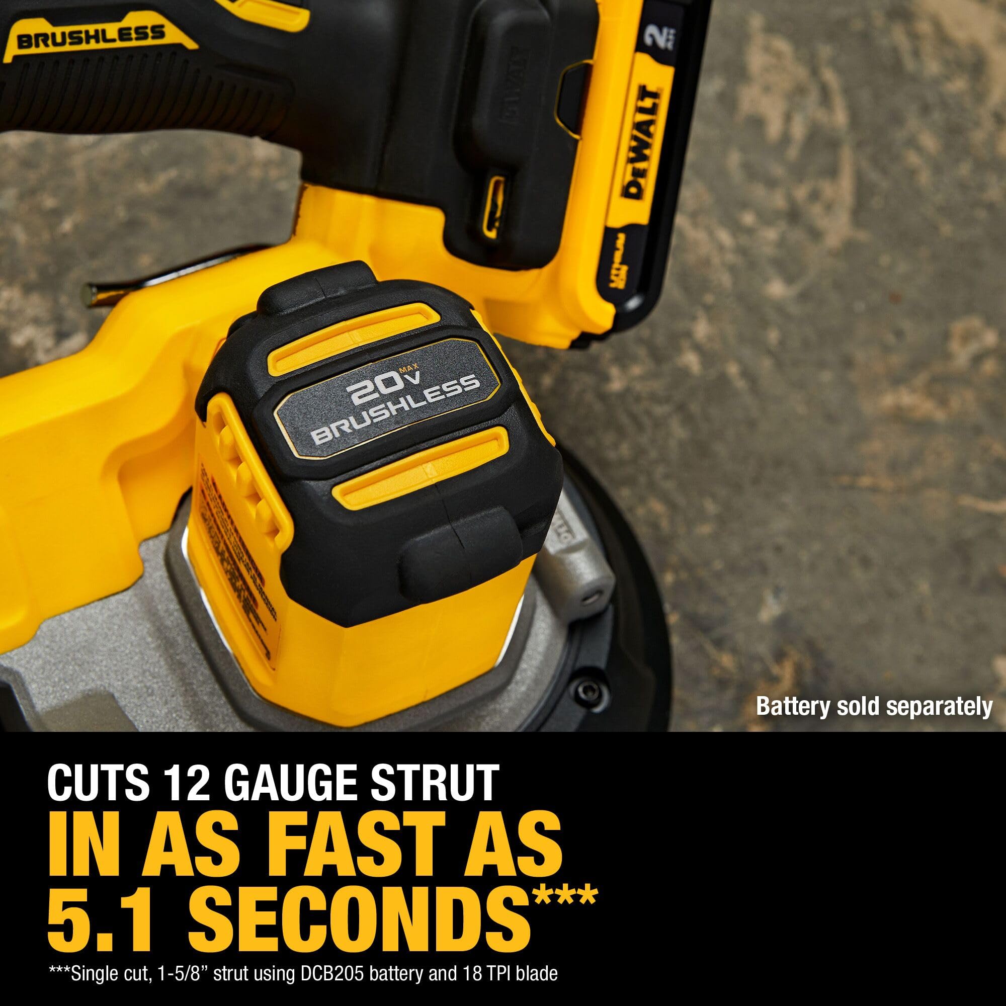 DEWALT 20V MAX XR Bandsaw, Brushless Motor, Portable and Cordless, 3-3/8 Inch Cut Capacity, Bare Tool Only (DCS378B)