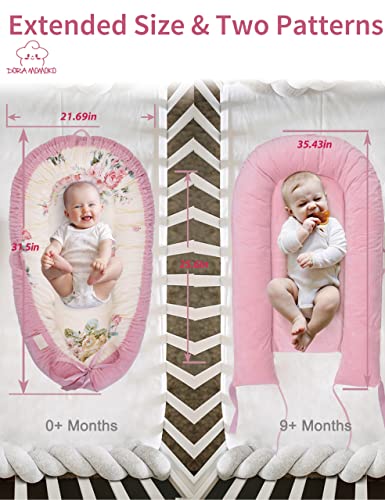 Baby Lounger Bed Newborn Sleeping Bed Cover Cotton Breathable Co Sleeping Nest Bed Baby Essential Machine Washable, Strong Zipper, Adjustable Size