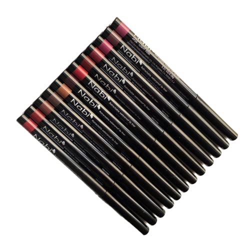 Beauty Spot 12 Colors Retractable Waterproof Lip Liner Set, Roll It Up Auto Lip Pencil, Long Lasting Fade Resistant