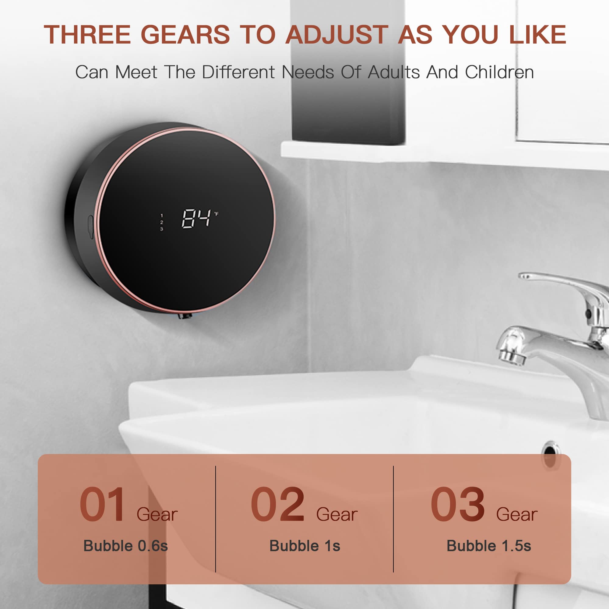 Automatic Soap Dispenser Foaming Hand Free Wall Mount Foam Rechargeable, Touchless and Smart Electric Dispenser for Wall, Bathroom, Kitchen, Commercia