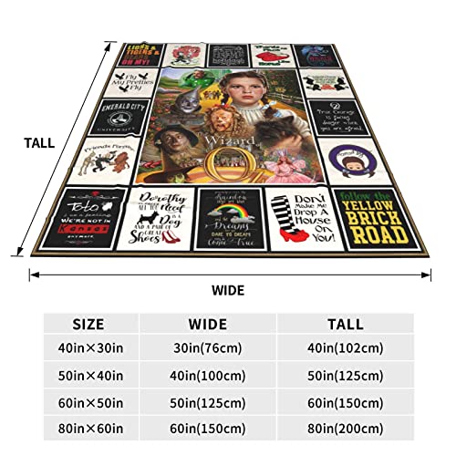 Cartoon of oz Throw Blanket 50"X40" Ultra-Soft Anti-Pilling Flannel for Living,Couch,Chair,Sofa,Room Or Bed to Be Gift