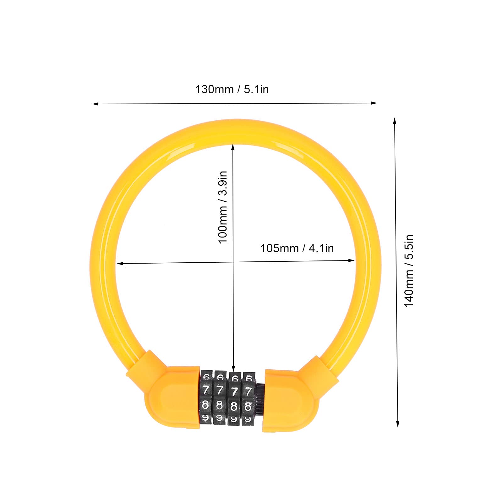Beaswhca Mountain Bike Lock Cord high Security 4-Digit Mountain Bike Cord Lock Waterproof Suitable for Riding Outdoors(Orange)