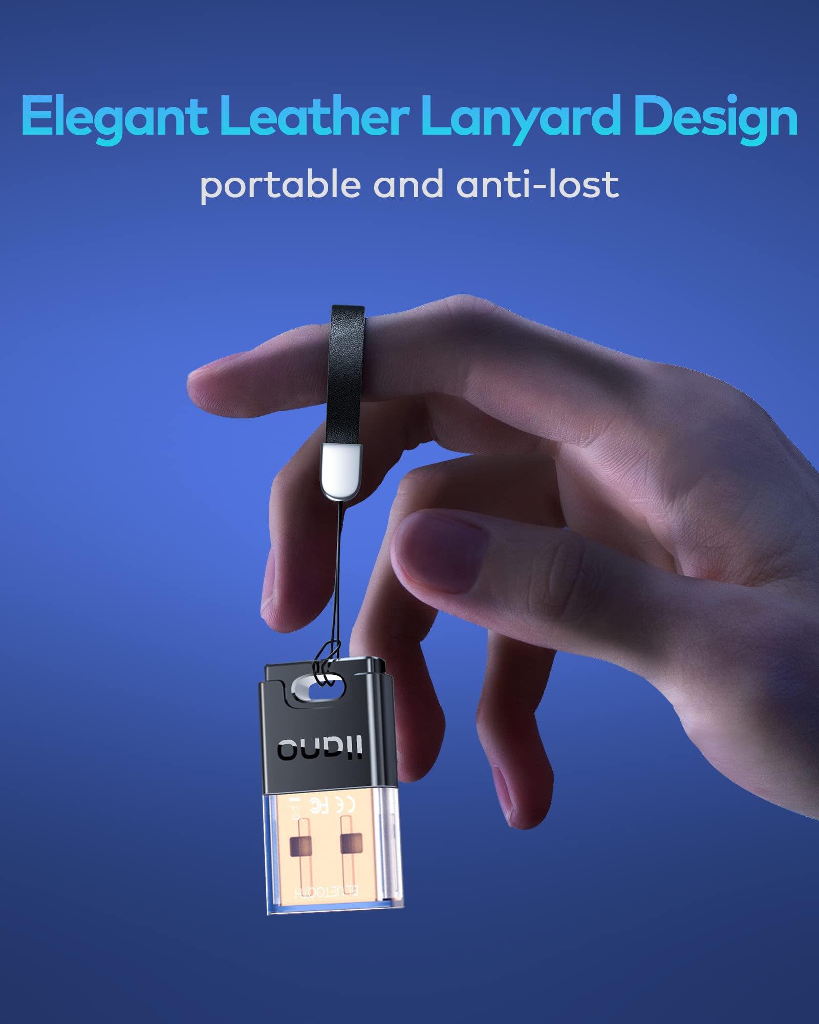 Bluetooth 5.1 USB Adapter - Driver-Free, Plug & Play for Windows PC. For Headphones, Mouse, Keyboard, Speaker, Printer, Laptop.