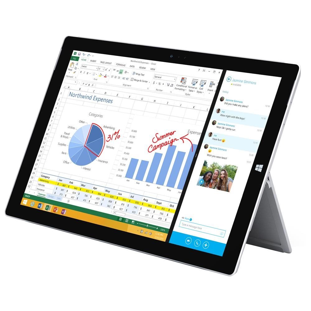 Microsoft Surface Pro 3 12-Inch Tablet (Intel i5-4300U 1.9GHz,256 GB, 8GB RAM, 5MP Camera, Media Card Reader, Windows 8.1 Pro)