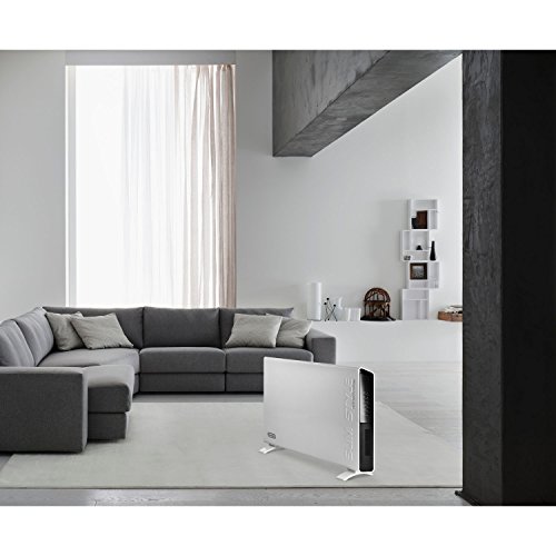 DeLonghi Convection Panel Heater, Full Room Quiet 1500W, portable electric heater is freestanding/easily wall mounted. Energy Saving, quick heat distribution, timer, white, HCX9115E