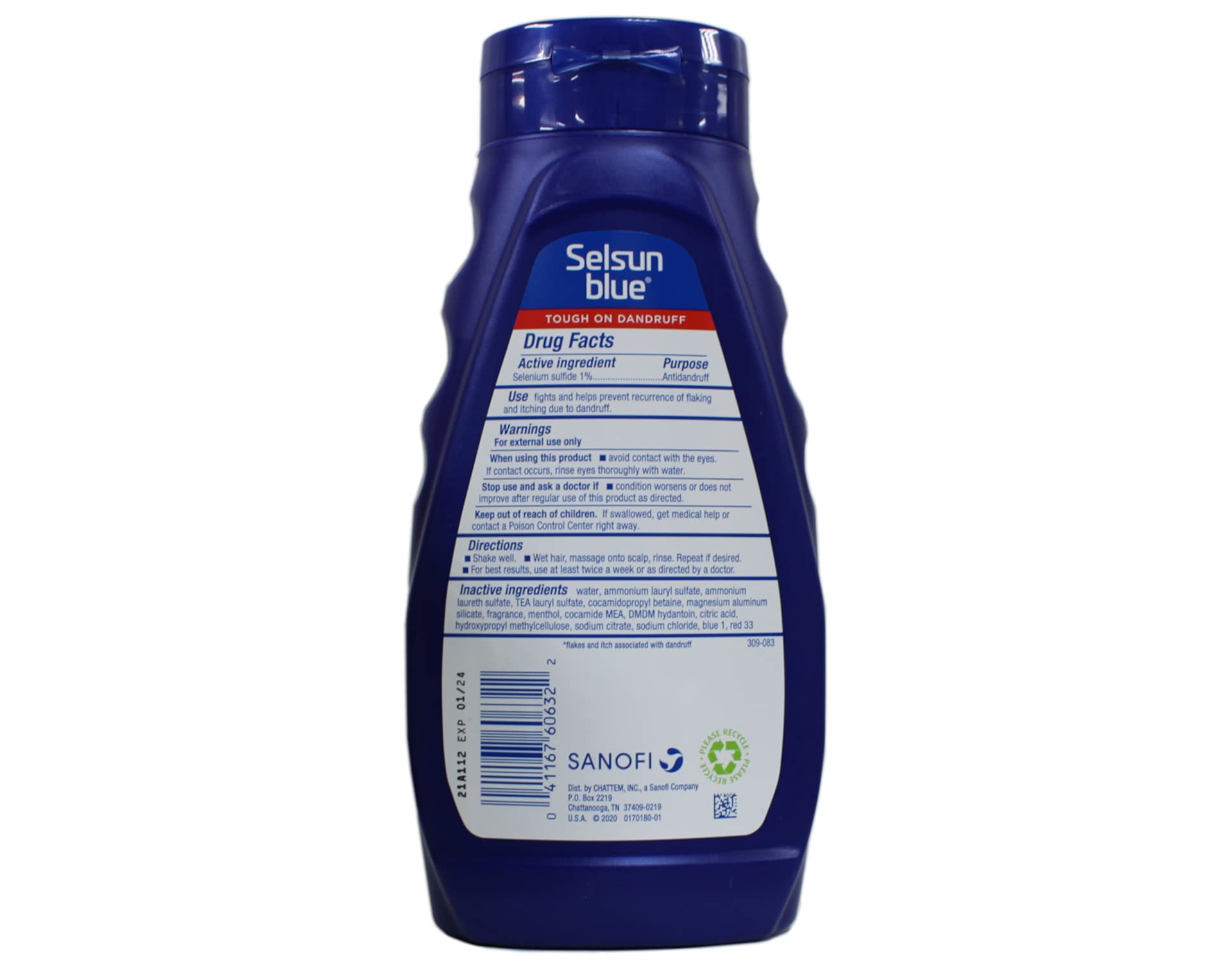 Selsun Blue Dandruff Shampoo Medicated with Menthol Maximum Strength