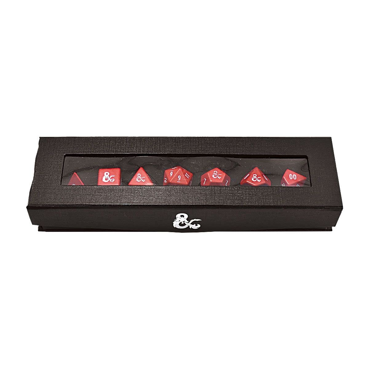 Heavy Metal Red and White RPG Dice Set for Dungeons & Dragons
