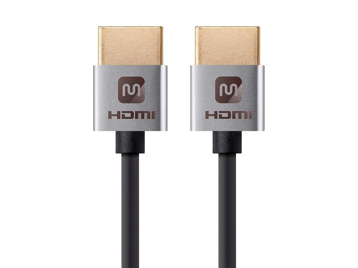 Monoprice HDMI High Speed Cable - 6in Black, 4K@60Hz, HDR, 18Gbps, 36AWG, YUV 4:2:0 - Ultra Slim Series