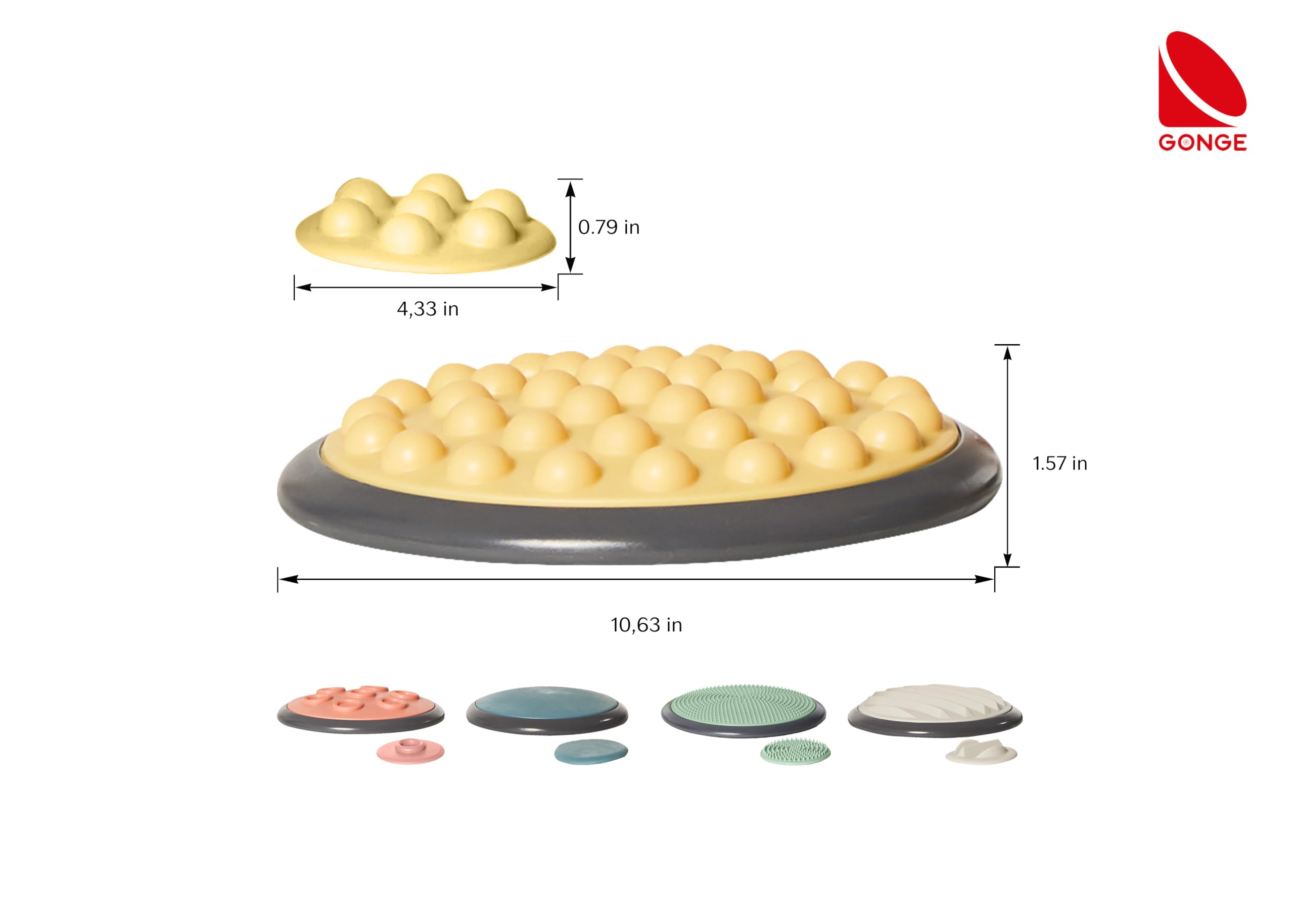 GONGE Tactile Sensory Discs - Set of 10 Textured Stepping Discs, Sensory Exploration, Cognitive Development - Includes Blindfold - Ages 1 and up - Nordic