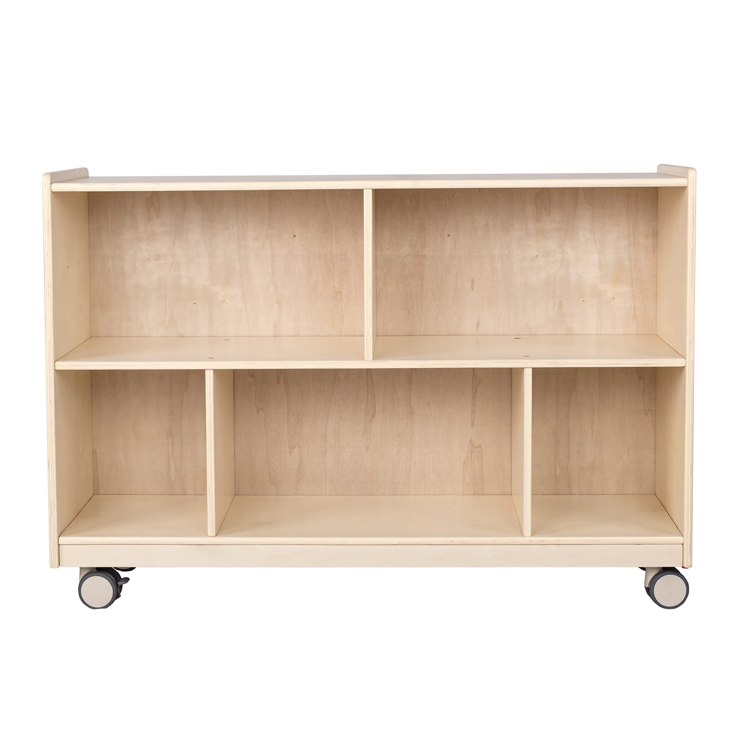 Children’s Factory Mobile 30" H 2-Shelf Storage, Classroom Reading Nook Cubbies, Kids Preschool & Daycare Toy Cubby Shelves, Toddler Playroom Bookshelf