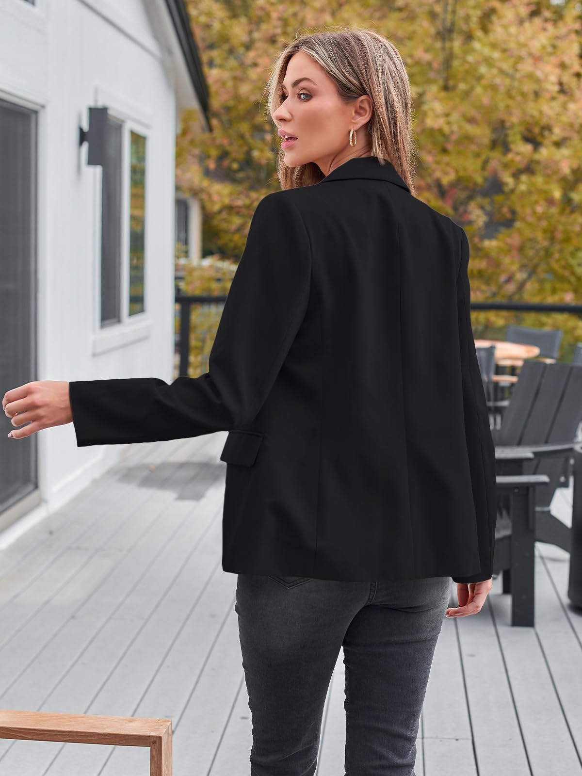 AUTOMET Womens Blazer Bussiness Casual Women Funeral Outfits Black Jacket Plus Size Lapel Work Clothes Sweater Blazer Dress Bussiness Causal Clothes Velvet Blazer