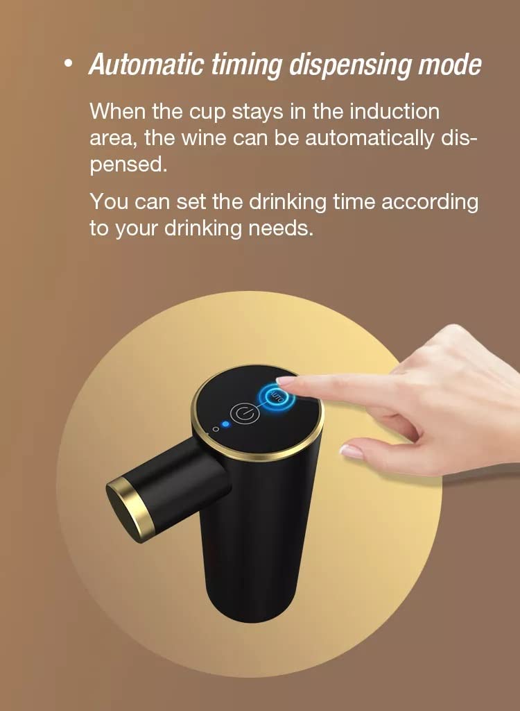 Automatic/Manual Wine Aerator, USB Rechargeable Wine Pump Dispenser Electric Aeration and Decanter Wine Spout Pourer, Red & White Wine Accessories Automatic Aerator β White