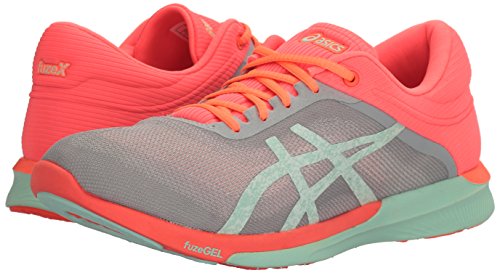 ASICS Women's Fuzex Rush Running Shoe, Mid Grey/Bay/Flash Coral, 6.5 M US