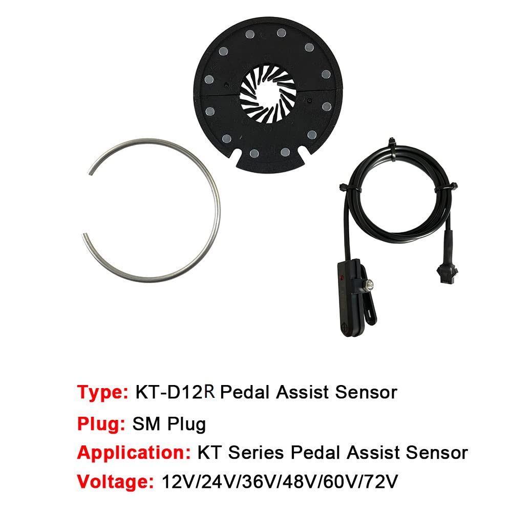 BEISGUANGS Ebike Accessories Pedal Assistant Sensor KT D12R SM Connector 12 Magnets Easy to Install, Detachable for Kunteng Electric Bicycle Conversion Kit Parts