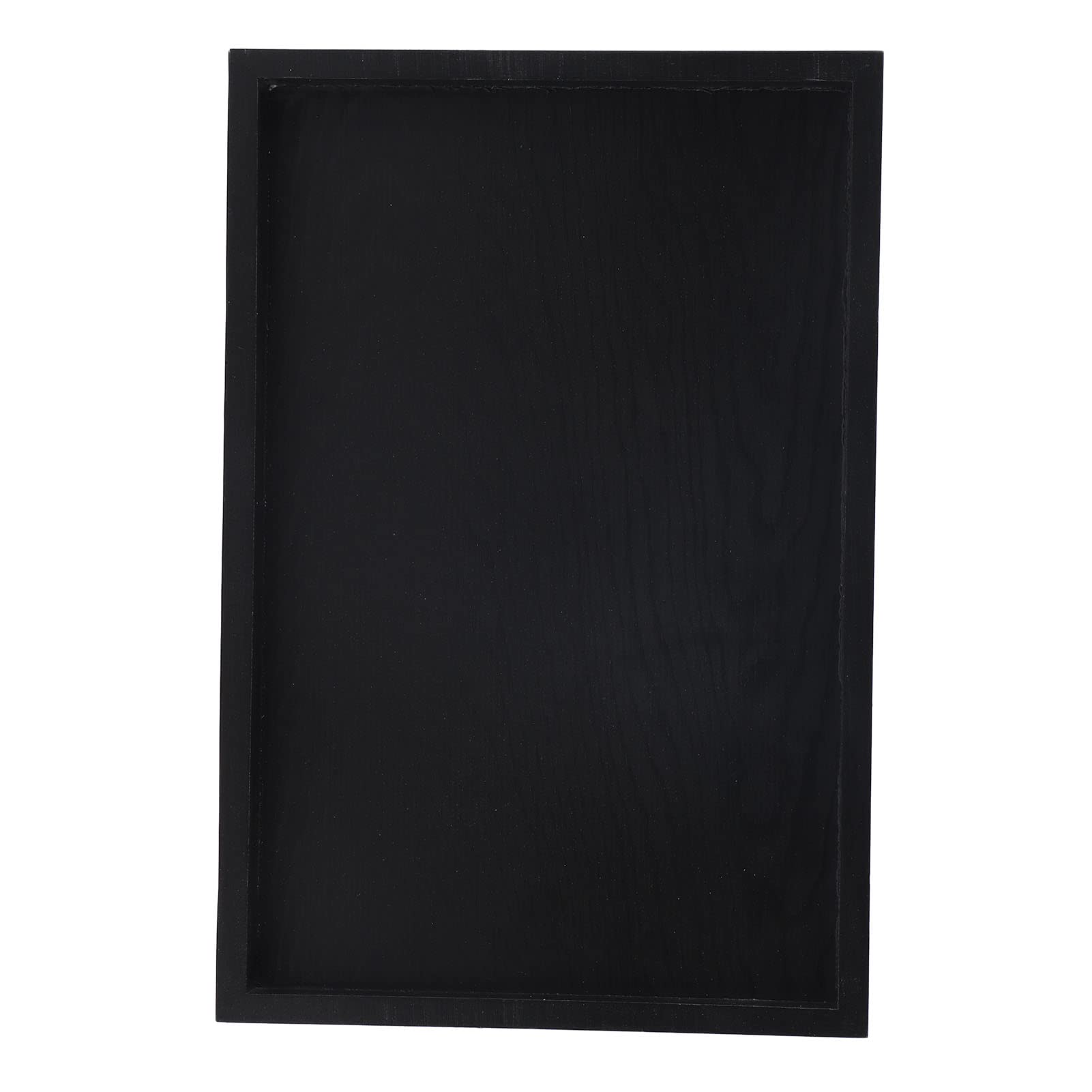 Black Wood Serving Tray, Small Rectangle Solid Wood Trays Non Slip Tea Snack Breakfast Plate Decorative Wooden Platters Food Meals Coffee Table Home Kitchen Restaurant Parties Bathroom Bar Dinner
