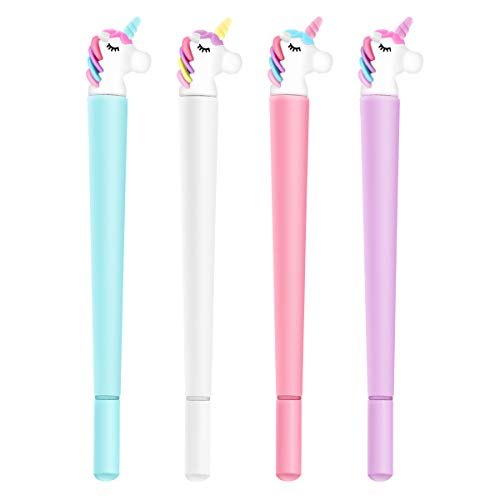 BTYMS 16pcs Cute Unicorn Gel Pen Liquid Ink Pens Office School Supplies Student Gift 0.5mm Ballpoint Pen