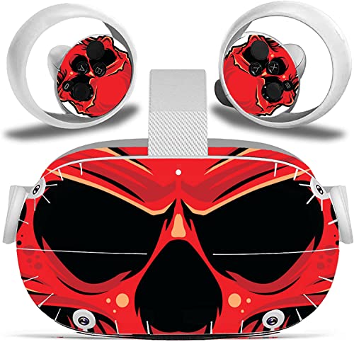BOZTYRI Skull Oculus Quest 2 VR Headset and Controller Skin, Vinyl Decal Skin for VR Headset and Controller, Virtual Reality Protective Accessories