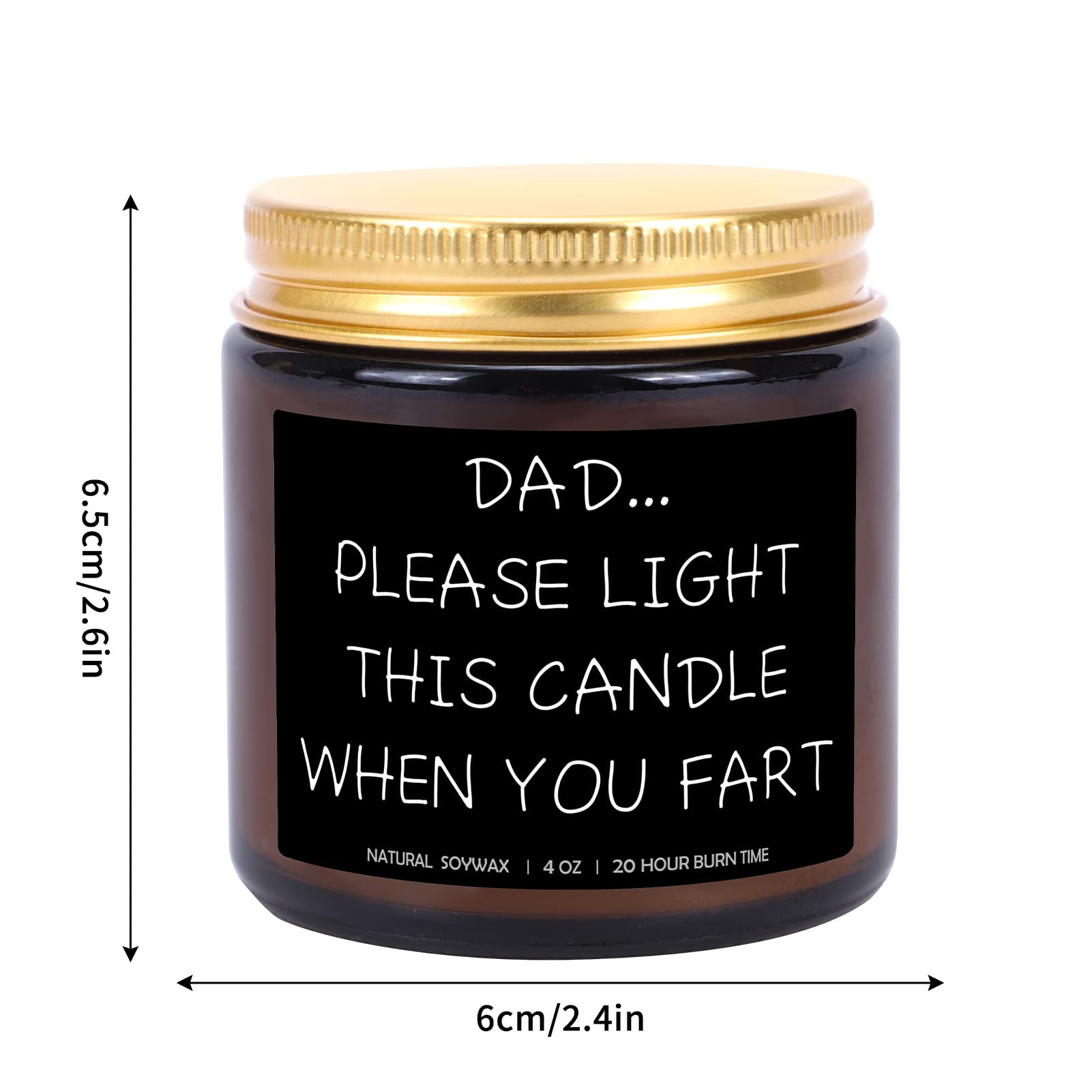 Funny Gifts Candles for Dad, Father's Day Gift Candle Birthday Present for Daddy Step Dad Father in Law Sandalwood Scented (4 oz)