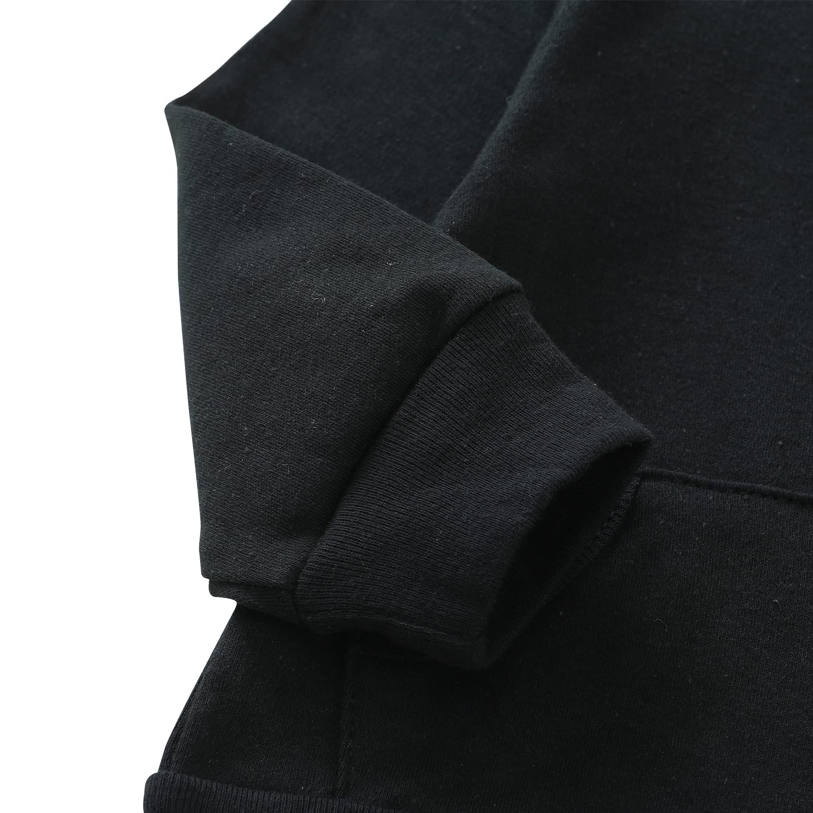 ROMPERINBOX Unisex Solid Baby Sweatshirts Hoodies, Lightweight Full Zip-up Jackets Coat 0-24 Months (Black, 3-6 Months)
