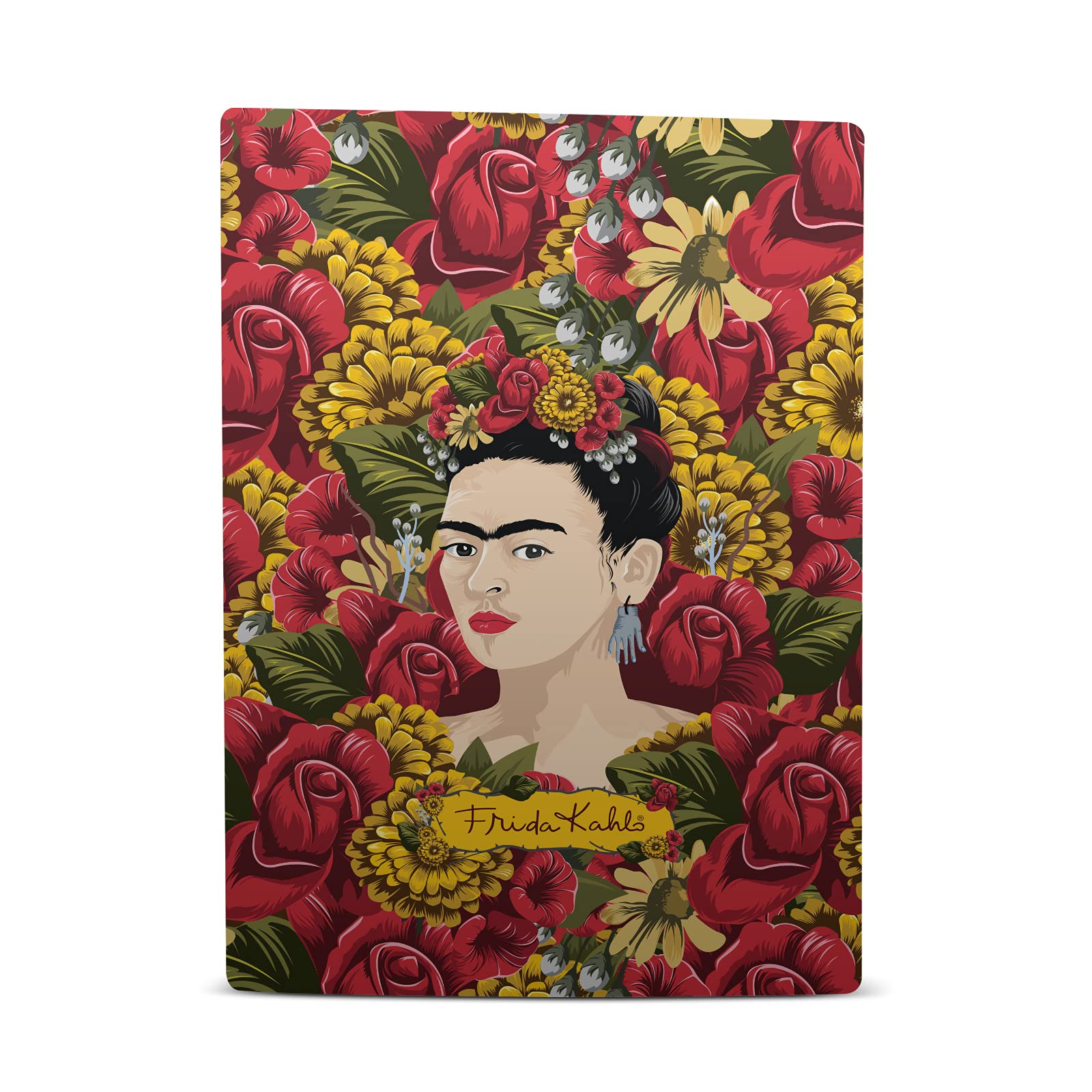 Head Case Designs Officially Licensed Frida Kahlo Portrait Pattern Floral Vinyl Faceplate Sticker Gaming Skin Decal Cover Compatible With Sony PlayStation 5 PS5 Digital Edition Console